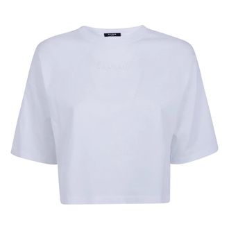 Balmain Femme, Tops, Blanc, Taille: 40 FR T-Shirt Court Brod&eacute;