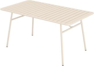 Vente-Unique Table de jardin L.160 cm en m&eacute;tal - Beige - MIRMANDE de MYLIA