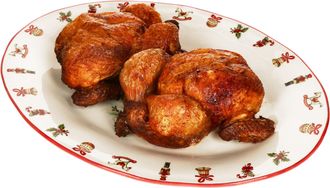 MamboCat Maestro Natale Servierplatte oval I (LxB) 45x33,5cm I italienische Keramik-Platte mit Weihnachtsdekor I XXL-Teller für Würstchen, Braten & Co an Weihn