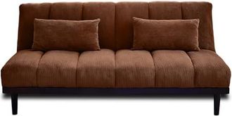 Best Mobilier BestMobilier - Canap&eacute; Convertible Samarra en Velours C&ocirc;tel&eacute; - Canap&eacute; Lit - Sofa Terracotta 2 Places - Salon