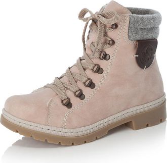 Rieker Damen Schnürstiefeletten Y9430, Frauen Stiefeletten,Kurzstiefel,uebergangsschuhe,uebergangsstiefel,schnürboots,Boots,rosa (32),36 EU / 3.5 UK