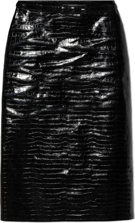 Tom Ford Exotischer Bleistiftrock aus Kalbsleder mit G&uuml;rteldetail - - Skirts - Damen - Schwarzk - XS