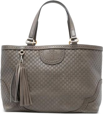Gucci grand sac à main Microguccissima Brogue Duilio (2016-2025) - Marron