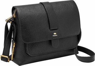 Fossil Damen Kinley Small Crossbody-Black Umhängetasche, Handtasche, Schwarz