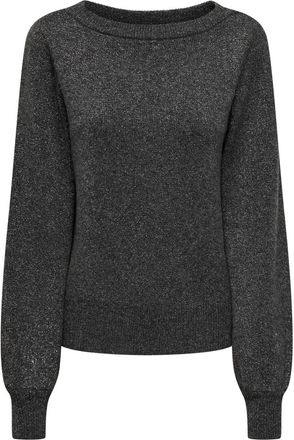 Jacqueline de Yong JdY Damen Jdyrue Glitter L/S Boat Pullove KNT Noos, Black, XS
