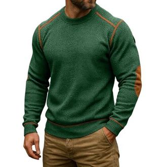 Generico Sweat-shirt pour homme sans capuche, pull de travail pour homme avec col rond, pulls unis, cool sweatshirts &eacute;l&eacute;gants et ajust&eacute;s, vert, 5X-Large