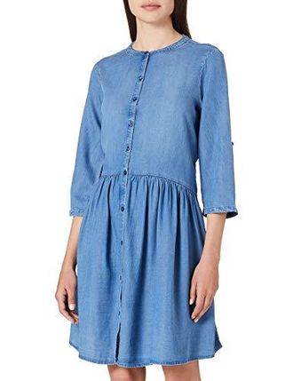 Tom Tailor Denim TOM TAILOR Denim 1024137 Robe en Jean Boutonn&eacute;e fronc&eacute;e Femme,10110 - Blue Denim,M