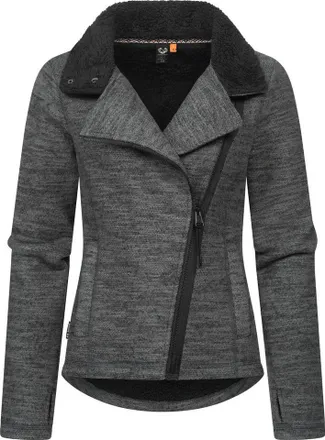 Ragwear Strickfleecejacke Saskie Melange Grob gestrickte Damen-Jacke mit Teddyfell-Futter