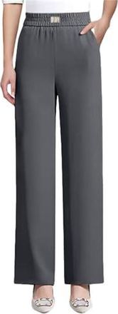 Generic Pantalon de surv&ecirc;tement &agrave; jambe large pour femme, taille haute &eacute;lastique, cordon de serrage, coupe ample, style Y2K, d&eacute;contract&eacute;, couleur unie, avec p
