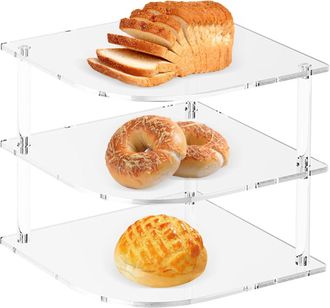 Generic Teller-Organizer-Halter - Eckregal aus transparentem Acryl, platzsparender -Organizer | Abtropfgestell f&uuml;r K&uuml;chenschrank, transparentes Eckregal f&uuml;r t