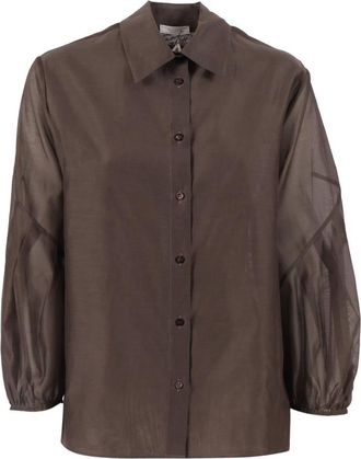 PESERICO Femme, Blouses et Chemises, Brun, Taille: 40 FR Blusa