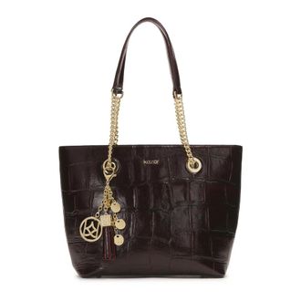 Kazar Elegante burgunderfarbene Handtasche mit gepr&auml;gtem Muster - - Bags - Damen - Braun - ONE SIZE