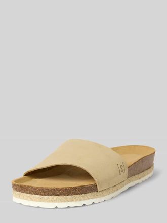 Espadrij Slides aus Leder mit Logo-Pr&auml;gung Modell COPINE