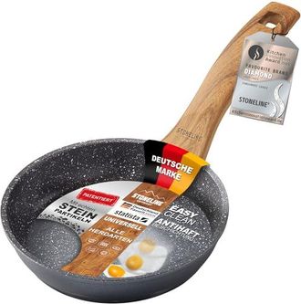 STONELINE Back to Nature Po&ecirc;le &agrave; Frire 16 cm, Po&ecirc;le &agrave; Omelette, Po&ecirc;le &agrave; Rev&ecirc;tement Antiadh&eacute;sif avec de vraies particules de pierre, adapt&eacute;e &agrave; toutes les plaques