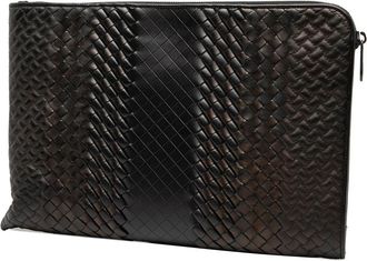 Bottega Veneta Clutches - Nappa Intreccio Imperatore Zip Clutch - Gr. unisize - in Braun - f&uuml;r Damen