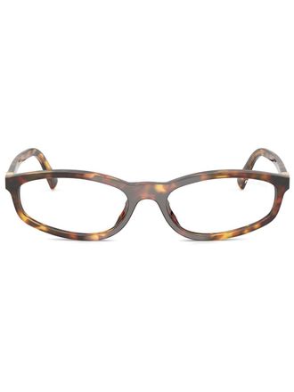 Miu Miu Eyewear lunettes de vue à monture ovale - Marron