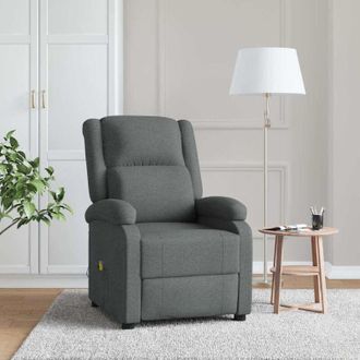 vidaXL Fauteuil de massage Gris fonc&eacute; Tissu - Vidaxl