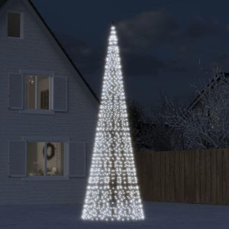 vidaXL LED-Weihnachtsbaum f&uuml;r Fahnenmast 1534 LEDs Kaltwei&szlig; 500 cm vidaXL