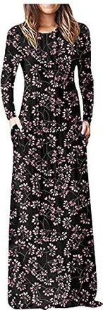 Generic 2026 Robe amincissante &agrave; manches longues pour femme Robe de plage ajust&eacute;e, Noir, XXL