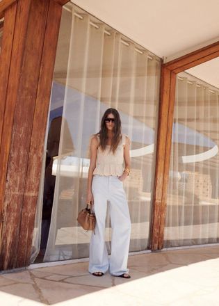 Mango Top maille ajour&eacute;e nauds &eacute;cru - Femme - XS - MANGO