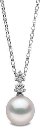 Yoko London pendentif en or blanc 18ct à perle Akoya et diamant - Argent