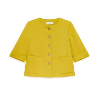 Maliparmi Maliparmi, Femme, Vestes, Jaune, Taille: 38 FR Veste Intemporelle en Lin