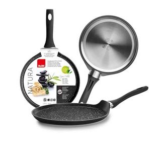 Ibili Crêpe-Pfanne Natura, 25 cm, Aluminium, Anti-Haft-Beschichtung im Stein-Stil, geeignet für Induktion