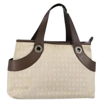 Bulgari Sac &agrave; main en toile Pre-owned - Femme - Pre-owned - Beige - Taille: ONE Size