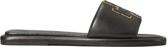Tory Burch Femme, Chaussures, Noir, Taille: 36 EU Sandales plates noires avec finition m&eacute;tallique