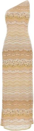 Missoni Femme, Robes, Multicolore, Taille: 36 FR Longue Robe Asym&eacute;trique &agrave; Paillettes et Motifs Chevron