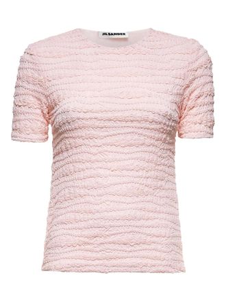 Jil Sander Strukturiertes Oberteil mit rundem Ausschnitt - Rosa