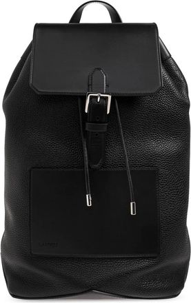 Lanvin Homme, Sacs, Noir, Taille: ONE Size Zaino Leather Backpack