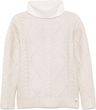 Herno Pullover mit Lam&eacute;-Effekt - Nude