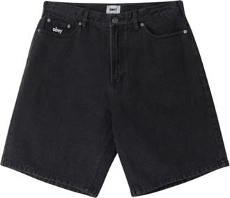 Obey Homme, Shorts, Noir, Taille: W26 Short Baggy en Denim Bigwig