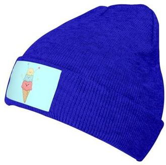 Generic Bonnet Souple Tricoté Joli Cornet De Glace Anti-Transpiration Bonnet Hiver Chaud Tricot Slouch Chapeau dhiver Tricoté pour Sports Adultes Cyclisme