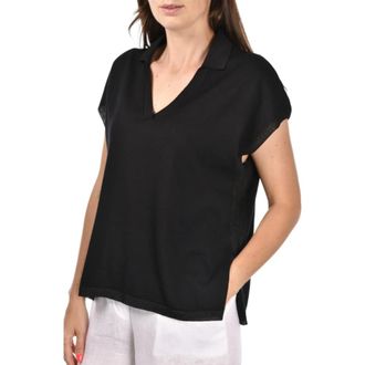 Gran Sasso Polo Shirt - - Tops - Damen - Schwarzk - S