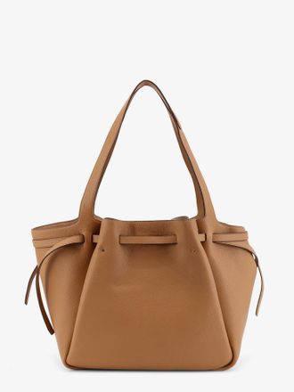 Tory Burch Womens Tote Bag Romy Pebbled Leather Brown