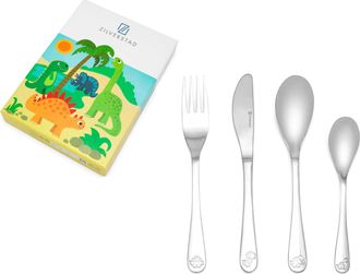 Zilverstad Kinderbesteck 4tlg Dinosaurier Edelstahl