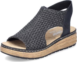 Rieker Damenschuhe Pantoletten 62783, Frauen Slipper, Backless Slipper, Gartenschuhe, Sommerschuhe, sommerclogs, Schlupfschuhe, Slides, schwarz (00), 41 EU /