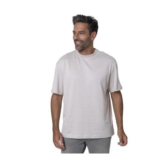 Eleventy Beiges Rundhals-T-Shirt mit kurzen &Auml;rmeln - - Tops - Herren - Wei&szlig; - M