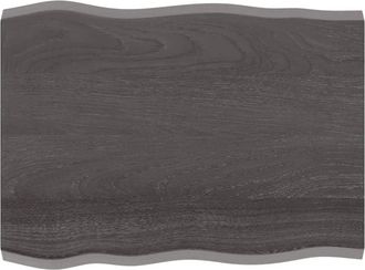 tidyard Tischplatte Baumkante Massivholzplatte Holzplatte Holz Platte für Esstisch Couchtisch Gartentisch 80x60x4 cm Massivholz Eiche Behandelt Baumkante