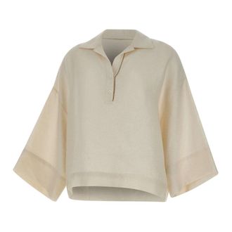 Eleventy Femme, Blouses et Chemises, Blanc, Taille: 42 FR Chemise en m&eacute;lange de lin