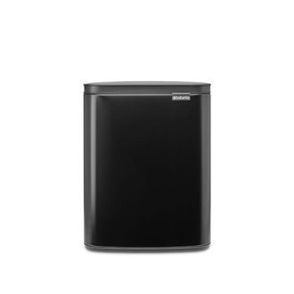Brabantia Bo Abfalleimer 12L - Abfalleimer, stilvoll & praktisch - Leicht &ouml;ffnender, sanft schlie&szlig;ender Deckel - Hygienisch, platzsparend - Transportgriff - Bad