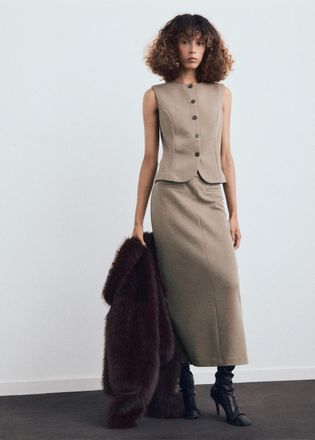 Mango Taillierte Anzugweste braun - Damen - XS - MANGO