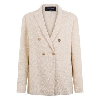 Fabiana Filippi Femme, Vestes, Beige, Taille: 44 FR Blazer &agrave; Sequin Crois&eacute;