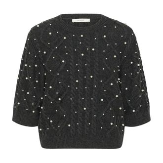 Gestuz Rundhals-Strickware - - Knitwear - Damen - Schwarzk - S