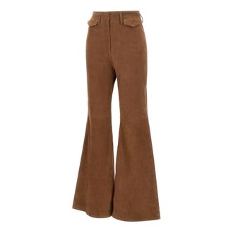 Rotate Rotate Birger Christensen, Femme, Pantalons, Brun, Taille: 38 FR Pantalon en daim