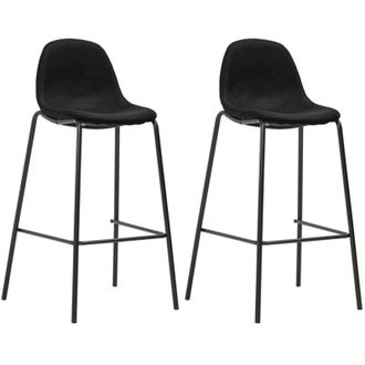 vidaXL Chaises de bar lot de 2 noir tissu
