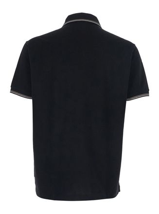 Emporio Armani Mens Polo Shirt Classic Black Cotton T-Shirts And Polos