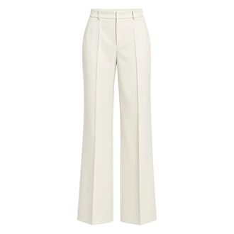 Erika Cavallini Semi Couture Stretch Straight Wide Hosen - - Trousers - Damen - Beige - S
